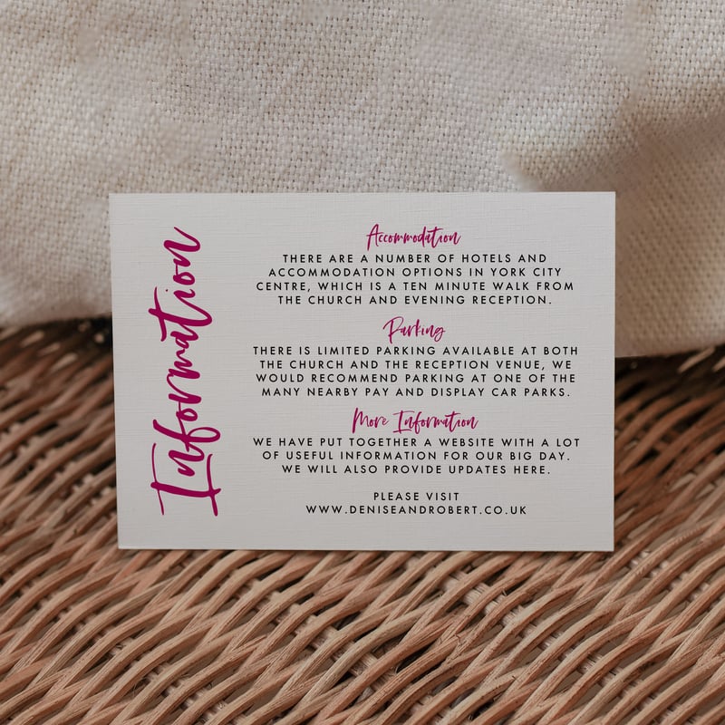 Guest Information Cards | InvitationWorks