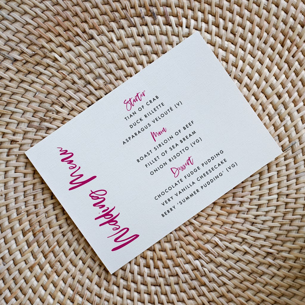 Luscious Calligraphy Menu Card | InvitationWorks