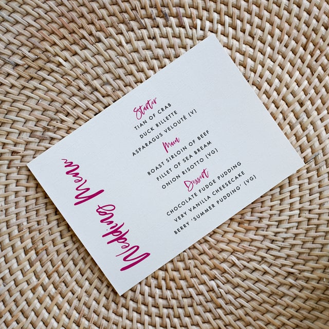 Luscious Calligraphy Menu Card | InvitationWorks