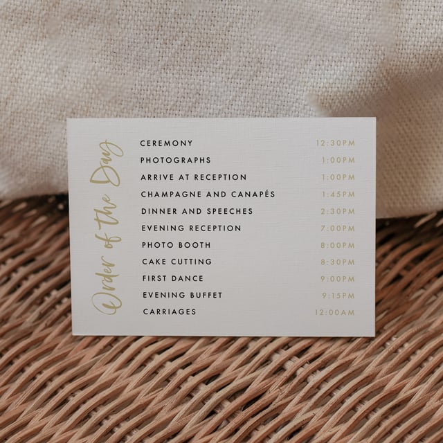 Order of the Day Cards | InvitationWorks