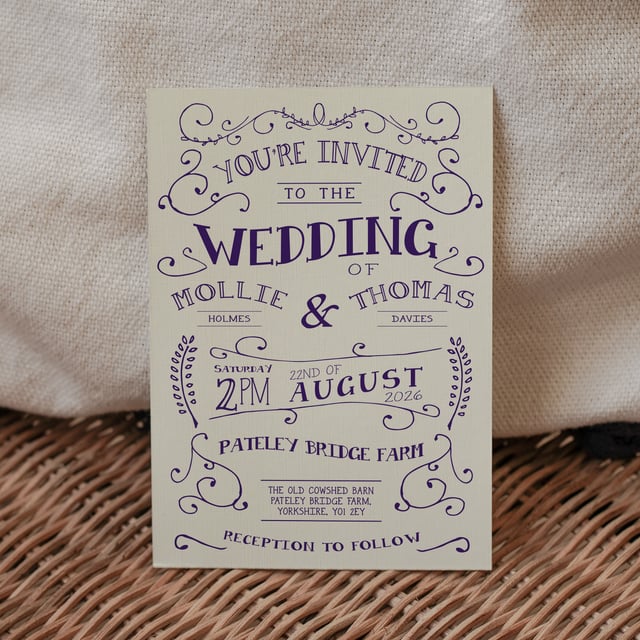 Regency Purple Wedding Invitations | InvitationWorks