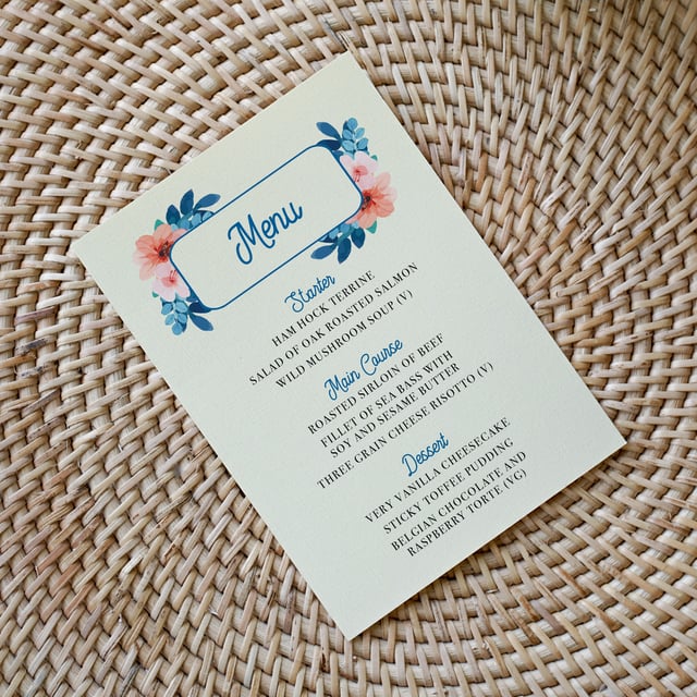 Vintage Floral Menu Card | InvitationWorks