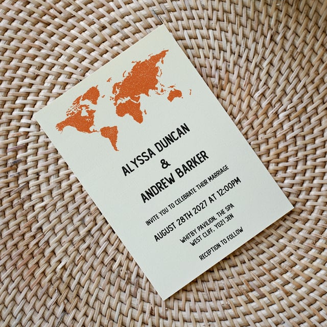 World Map Wedding Invitation Free, Custom Printable Boarding Pass